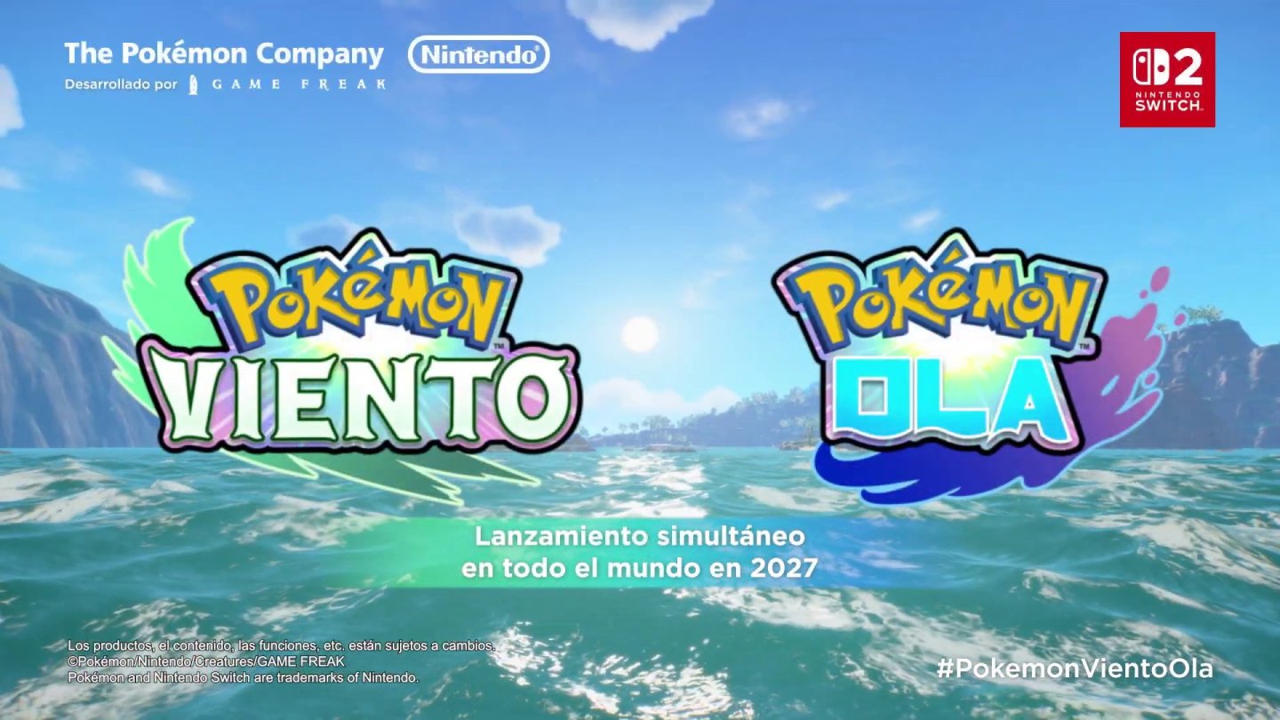 Pokémon Viento y Ola llegarán en 2027 a Nintendo Switch 2 – Andrenoob
